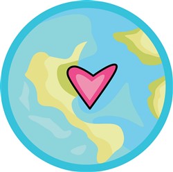 PLANET EARTH WITH HEART Vector Illustration | AnnTheGran.com