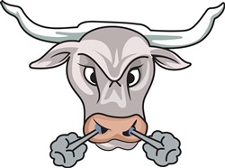 SNORTING BULL Vector Illustration | AnnTheGran.com