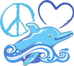 PEACE LOVE AND DOLPHINS Vector Illustration | AnnTheGran.com