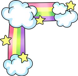 RAINBOW CORNER BORDER Vector Illustration | AnnTheGran.com