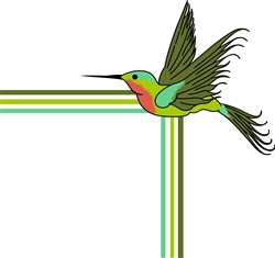 HUMMINGBIRD CORNER BORDER Vector Illustration | AnnTheGran.com