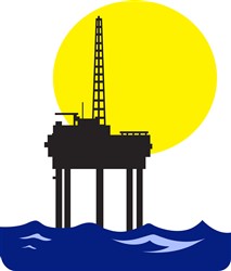 OFFSHORE OIL RIG Vector Illustration | AnnTheGran.com