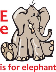 E FOR ELEPHANT Vector Illustration | AnnTheGran.com