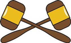 CROSSED GAVELS Vector Illustration | AnnTheGran.com