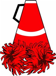 MEGAPHONE POM POMS Vector Illustration | AnnTheGran.com