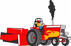 TRACTOR PULL Vector Illustration | AnnTheGran.com