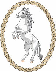 HORSE IN ROPE FRAME Vector Illustration | AnnTheGran.com