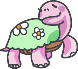 GIRL TURTLE Vector Illustration | AnnTheGran.com