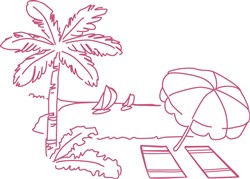 Beach Outline Vector Illustration | AnnTheGran.com