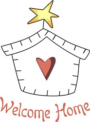 Welcome Home Applique Vector Illustration | AnnTheGran.com