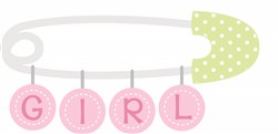 Girl Diaper Pin Vector Illustration | AnnTheGran.com