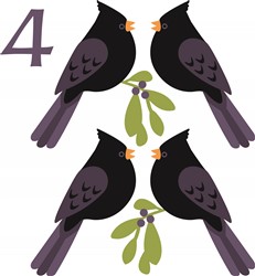 4 Calling Birds Vector Illustration | AnnTheGran.com