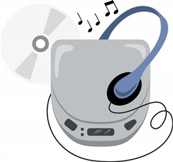 Compact Disc Walkman Vector Illustration | AnnTheGran.com