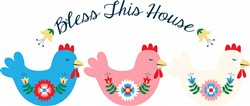 Bless Chicken Border Vector Illustration | AnnTheGran.com