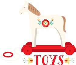 Wooden Horse Toy Vector Illustration | AnnTheGran.com