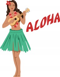 Aloha Girl Vector Illustration | AnnTheGran.com