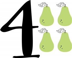 4 Pears Vector Illustration | AnnTheGran.com
