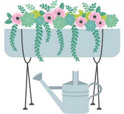 Flower Planter Vector Illustration | AnnTheGran.com