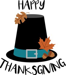 Happy Thanksgiving Hat Vector Illustration | AnnTheGran.com