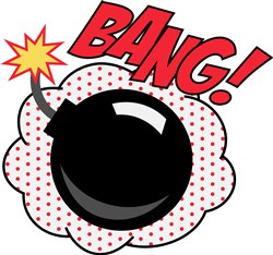 Comic Bomb Bang Vector Illustration | AnnTheGran.com