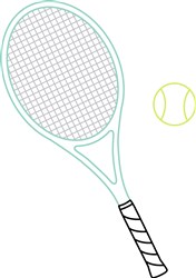 Tennis Racquet Outline Vector Illustration | AnnTheGran.com