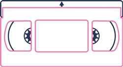 VHS Tape Outline Vector Illustration | AnnTheGran.com
