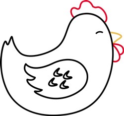 Chicken Outline Vector Illustration | AnnTheGran.com