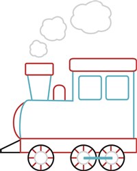 Train Engine Outline Vector Illustration | AnnTheGran.com