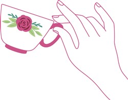 Teacup Hand Outline Vector Illustration | AnnTheGran.com