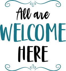 All Are Welcome Here Vector Illustration | AnnTheGran.com