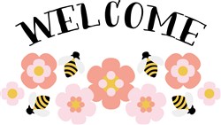 Floral Bee Welcome Vector Illustration | AnnTheGran.com
