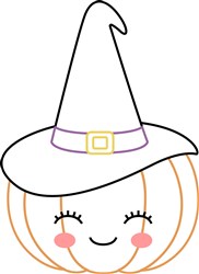 Witch Hat Pumpkin Vector Illustration | AnnTheGran.com