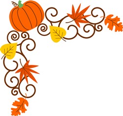 Fall Pumpkin Corner Border Vector Illustration | AnnTheGran.com
