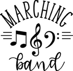 Music Notes Bass Treble Clef Symbols Marching Band Vector Illustration ...