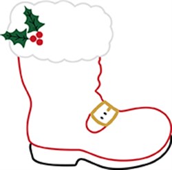 Santa Boot Outline Vector Illustration | AnnTheGran.com