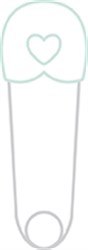 Baby Diaper Pin Outline Vector Illustration | AnnTheGran.com