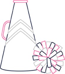 Cheerleader Outline Vector Illustration | AnnTheGran.com