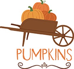Pumpkin Wheel Barrow Fall Vector Illustration | AnnTheGran.com