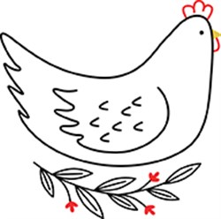 Chicken Outline Vector Illustration | AnnTheGran.com