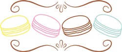 Macaron French Cookies Outline Border Vector Illustration | AnnTheGran.com