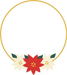 Christmas Holiday Poinsettia Wreath Vector Illustration | AnnTheGran.com