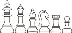 Chess Pieces Border Outline Vector Illustration | AnnTheGran.com