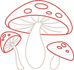 Mushrooms Outline Vector Illustration | AnnTheGran.com