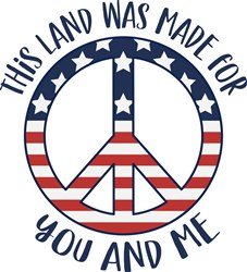 American Flag Peace Symbol Our Land Vector Illustration | AnnTheGran.com