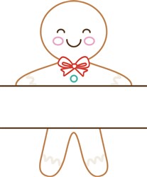 Gingerbread Man Name Split Outline Vector Illustration | AnnTheGran.com