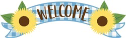 Sunflower Gingham Banner Applique Welcome Vector Illustration ...