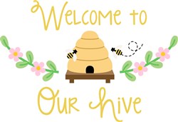 Honey Bee Hive Border Welcome Vector Illustration | AnnTheGran.com