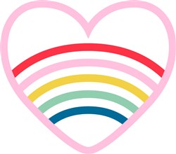 Rainbow Heart Outline Vector Illustration | AnnTheGran.com
