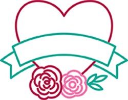 Heart Banner Outline Vector Illustration | AnnTheGran.com