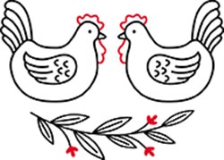 Chickens Outline Vector Illustration | AnnTheGran.com